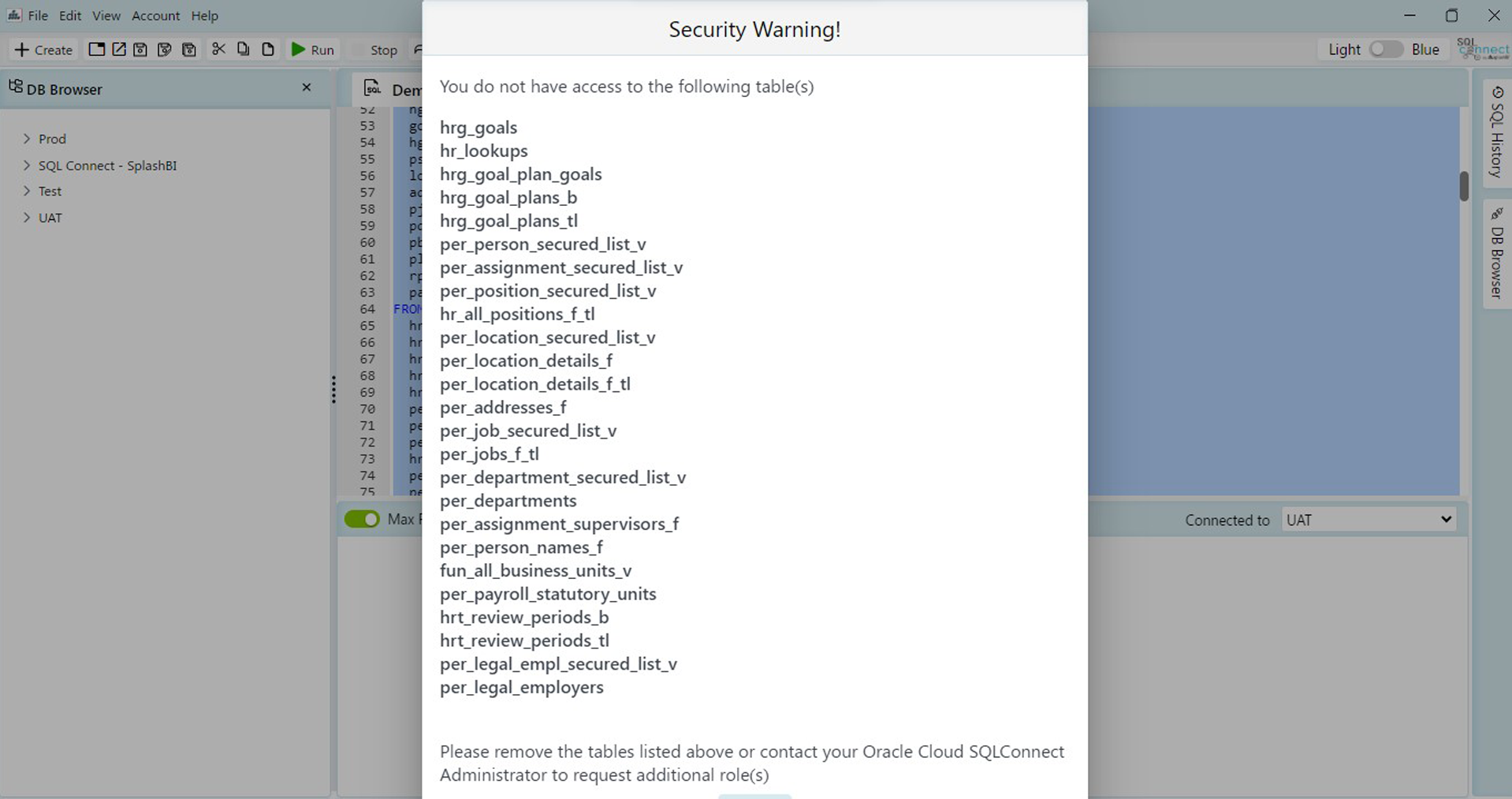 SQLConnect - An Oracle Cloud Tool by SplashBI!