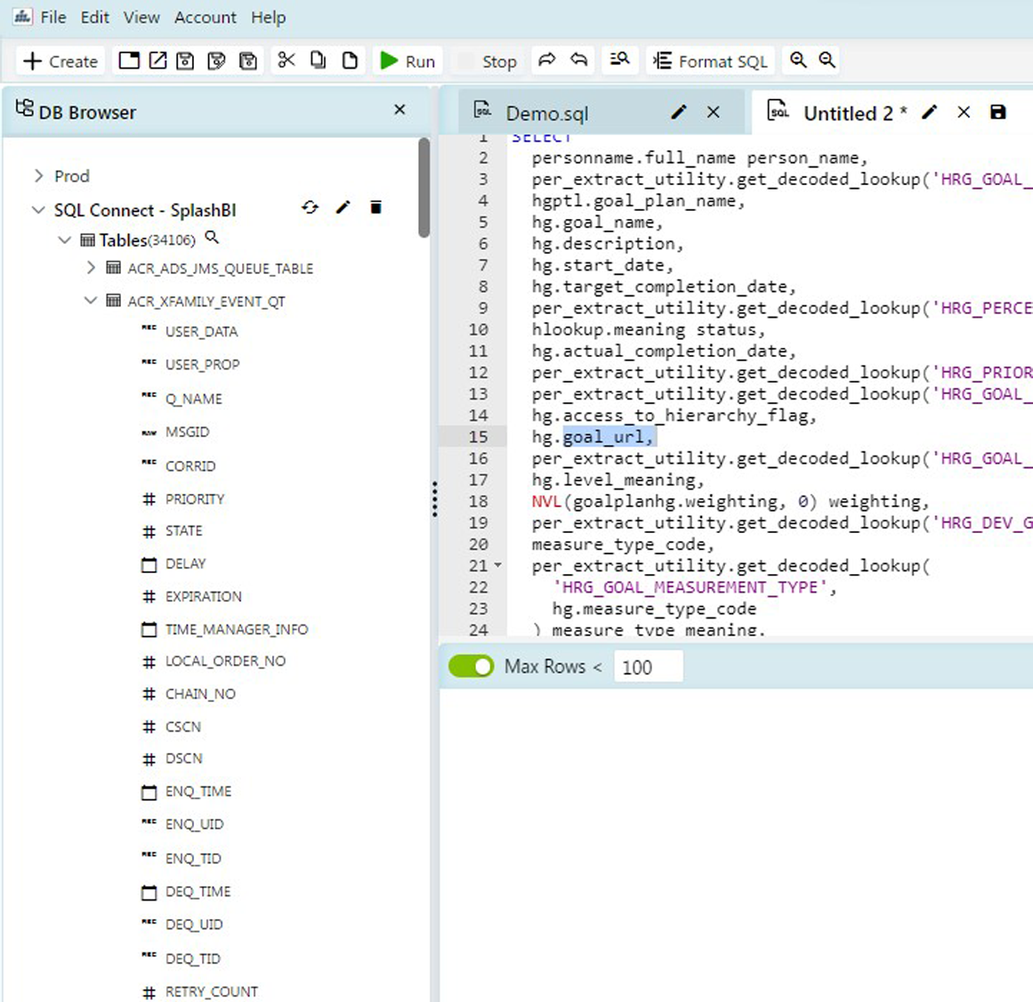 SQLConnect - An Oracle Cloud Tool by SplashBI!