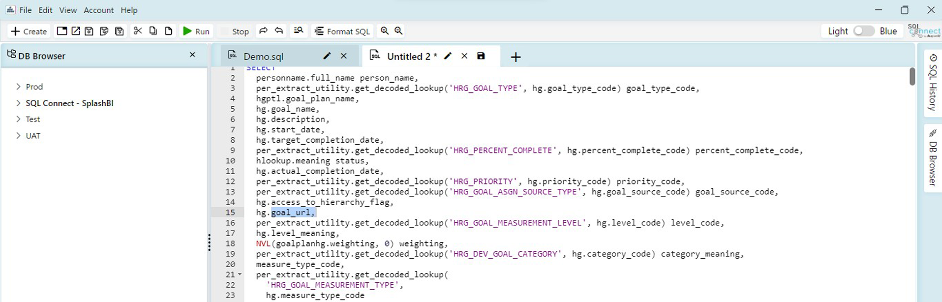 SQLConnect - An Oracle Cloud Tool by SplashBI!